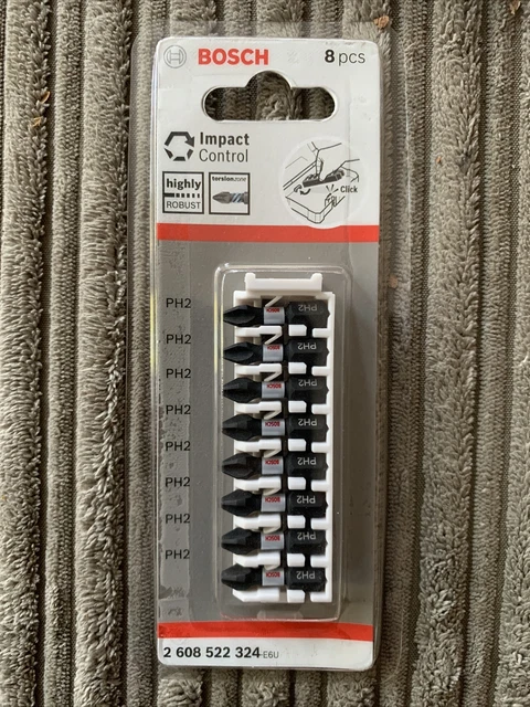 BOSCH 8 PCE 25Mm Ph2 Impact Control Torsion Bit Set 2608522324 £3.70 ...