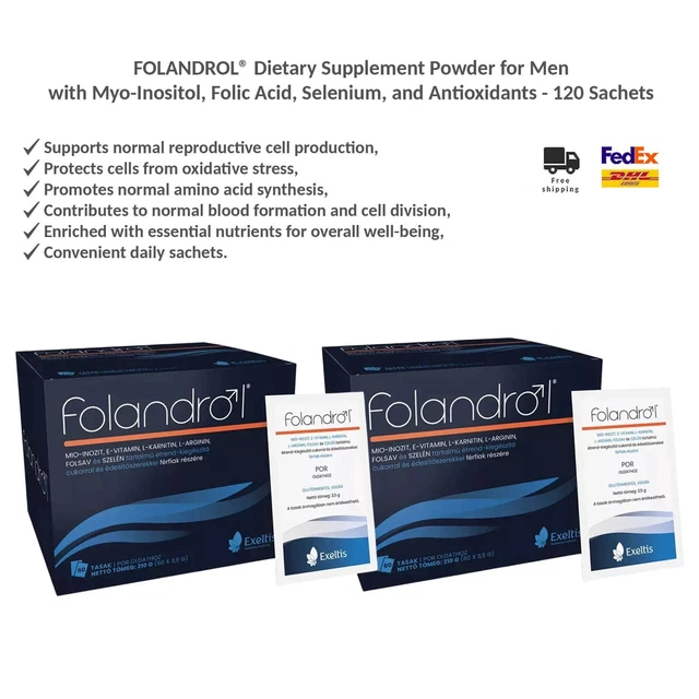 FOLANDROL POWDER WITH Myo-inositol and Folic Acid for Male Vitality ...