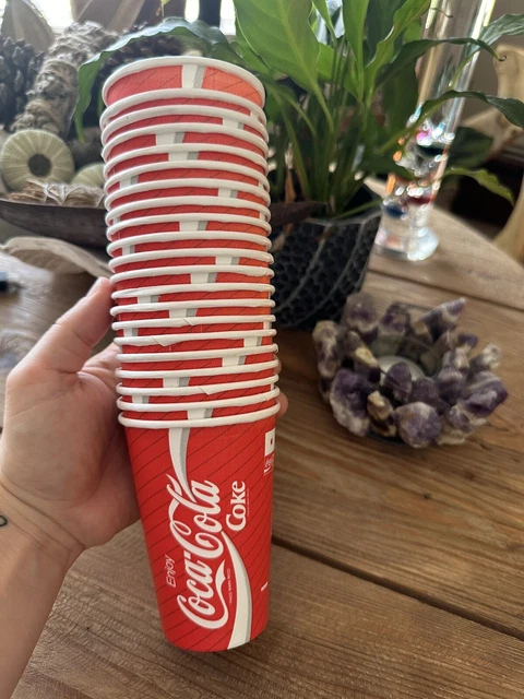 VINTAGE COCA-COLA MINI Disposable Paper Cups x 21 - Never Used. $8.00 ...