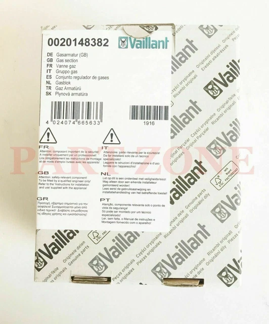 VAILLANT ECOTEC PLUS 831 624 630 Vanne Gaz Pour Gaz Naturel 0020148382 ...