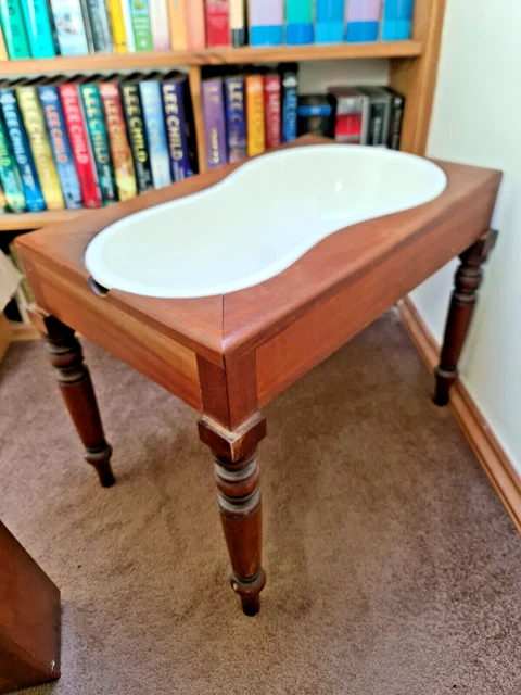 INTERESTING VICTORIAN MAHOGANY BIDET WITH ORIGINAL WEDGWOOD LINING BOWL ...