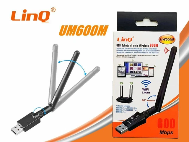 ADAPTATEUR USB CARTE Réseau Wifi sans Fil 600mbps Linq Uw600m EUR 37,08 ...