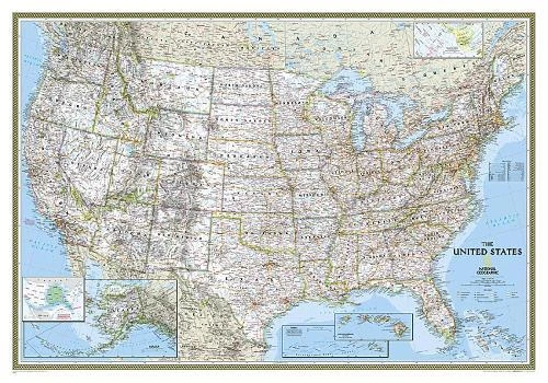 NATIONAL GEOGRAPHIC MAPS United States Classic, Laminated (Map) EUR 32 ...
