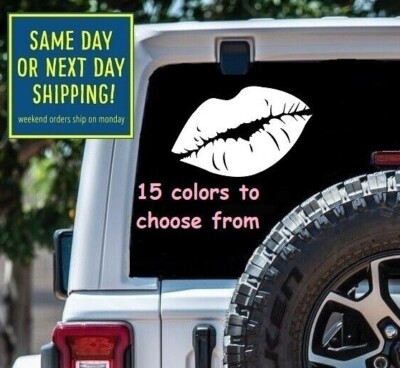 7 SIZES LIPS KISS STICKER DECAL Car Window MacBook Laptop Tablet iPad ...
