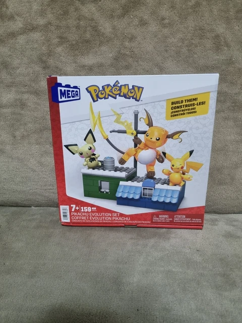 MEGA POKEMON PIKACHU Evolution Set Pichu Raichu Building Kit 159 Pieces ...