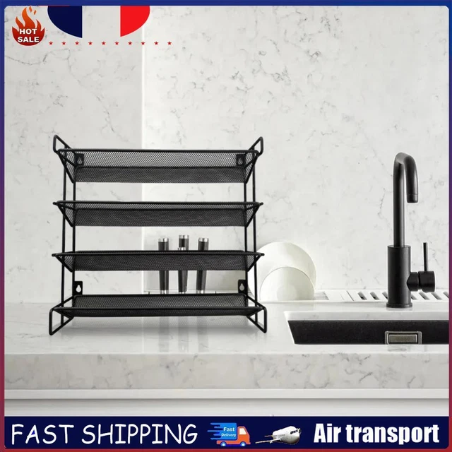 4 TIER KITCHEN Countertop Organizers Spice Racks Space-Saving Metal for ...