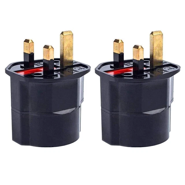 2X REISEADAPTER UK England GB Stecker 3pin auf EU Steckdose ...