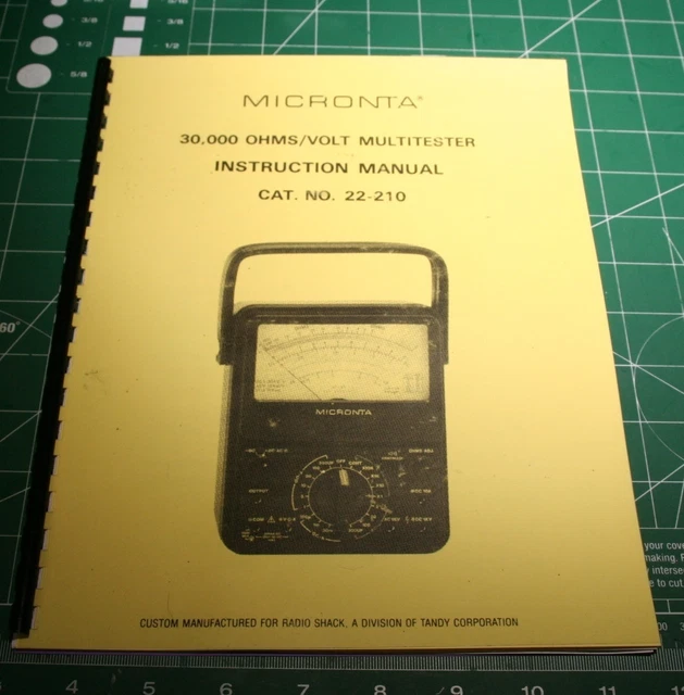 MANUALE DI ISTRUZIONI per multimetro analogico Radio Shack/Micronta 22 ...