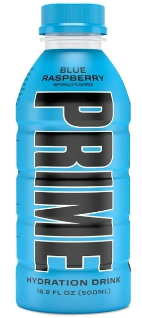 BLUE PRIME HYDRATION Energy Drink Blue Raspberry 500ml by Logan Paul ...