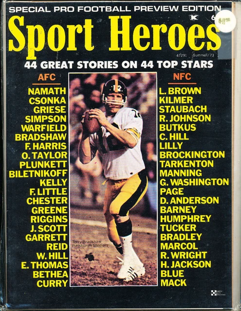 MAGAZINE S/1973 TERRY Bradshaw Steelers Sport Heroes bx5 EUR 18,56 ...