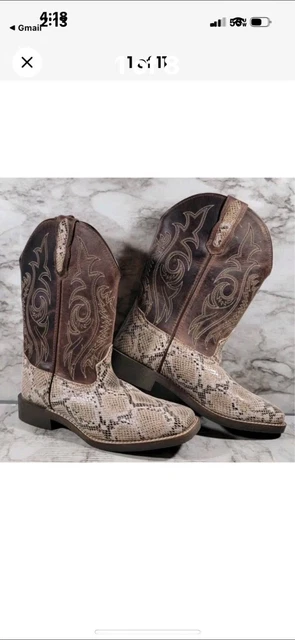 CODY JAMES BROWN Exotic Python Print Western Boots / Men's Size 6 D ...