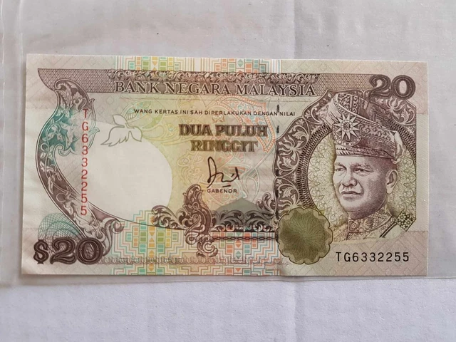 RARE UNC MALAYSIA RM20 Ringgit 5th Series Banknote Serial noTG6 33 22 ...