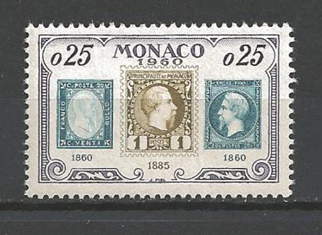 MONACO 1960 75ÈME anniversaire du timbre monégasque Yvert n° 525 neuf ...