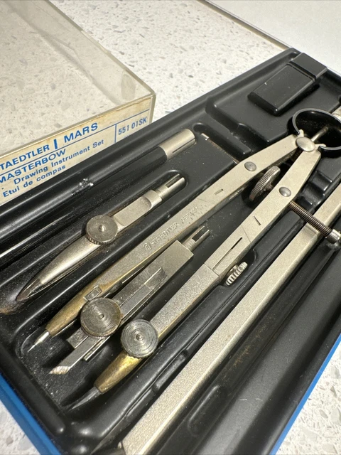 VINTAGE STAEDTLER MARS Masterbow Geometry Drawing Instruments Set 551 ...