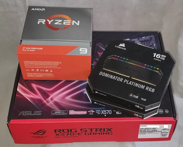ASUS ROG STRIX X570-E, AMD 3950X 16 Core, 32GB Corsair RGB RAM & 500GB ...