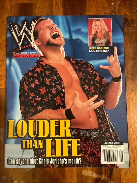 WWE WRESTLING MAGAZINE CHRIS JERICHO with TRISH STRATUS poster 8-02 £15 ...