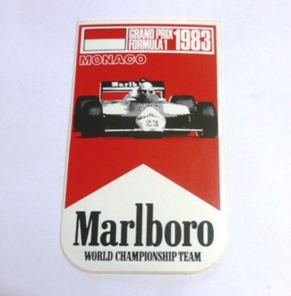 1980S F1 CAR STICKER / OLD STICKER GRAND PRIX MONACO 1983 MARLBORO (cm ...