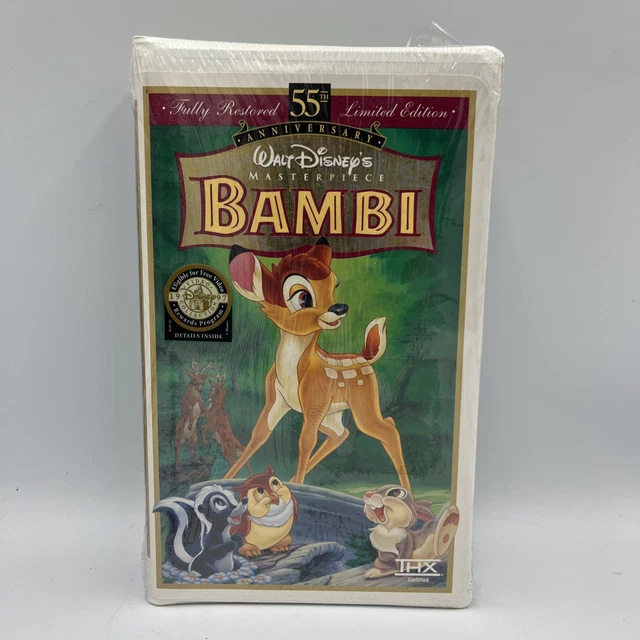 BAMBI: DISNEY'S MASTERPIECE 55th Anniversary Limited Ed. • VHS • New ...