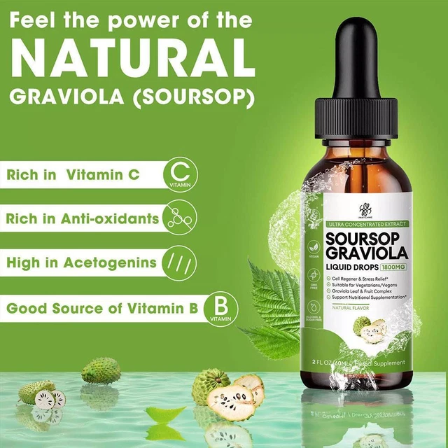 100% PURE ORGANIC Soursop Extract, Tindedly Soursop Graviola Liquid ...