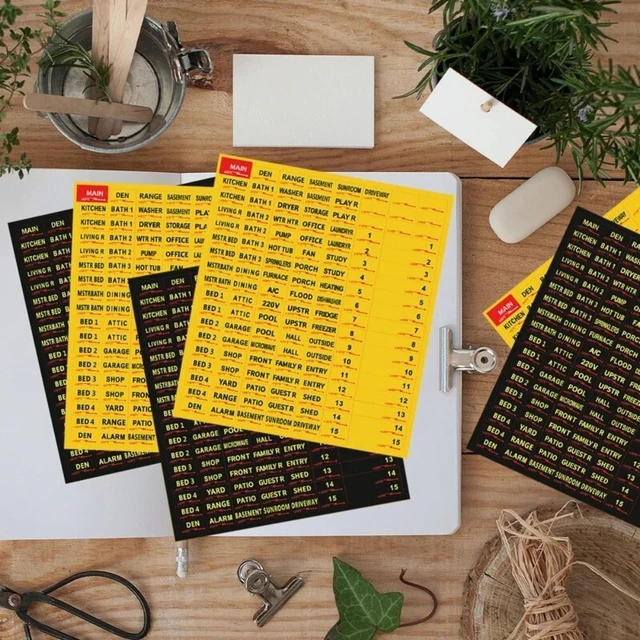 129 PCS WEATHERPROOF Electrical Panel Labels Fuse Box Stickers Power ...