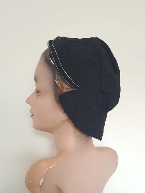 ANTIQUE ORIGINAL VICTORIAN Silk Taffeta Black Mourning Bonnet Hat ... ANTIQUE ORIGINAL VICTORIAN Silk Taffeta Black Mourning Bonnet Hat ...