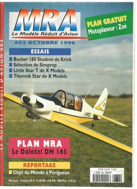 MRA N°682 PLAN "Motoplaneur Zoe" / Bucker 180 Student / Little Sta T ...