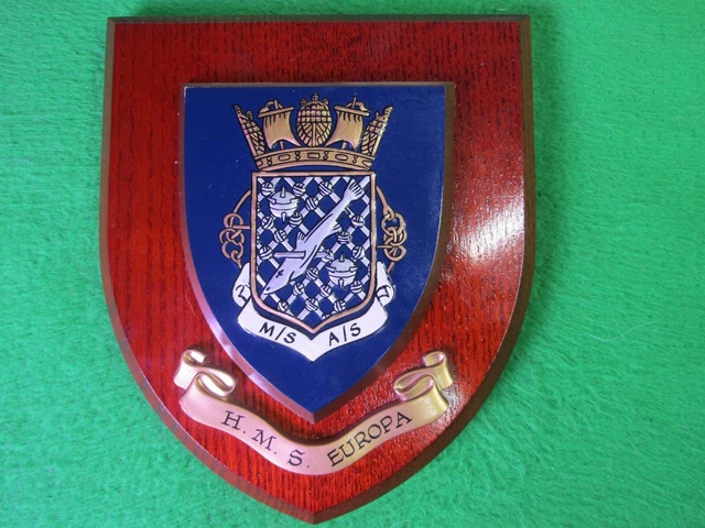 WW2 ROYAL NAVAL Patrol Service RNPS Badge Crest Plaque Navy HMS Europa ...