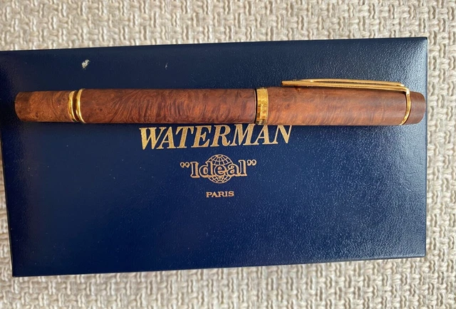 SELTENER VINTAGE WATERMAN Le Man 100 Briarwood Füllfederhalter 18K Gold ...