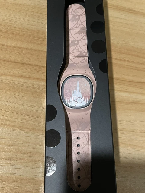 DISNEY WORLD 50TH Anniversary Cinderella Castle Pink Magic Band Plus ...