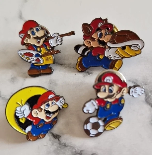 VINTAGE NINTENDO SUPER Mario Bros Hat Lapel Pins Badges Collectible X 4 ...
