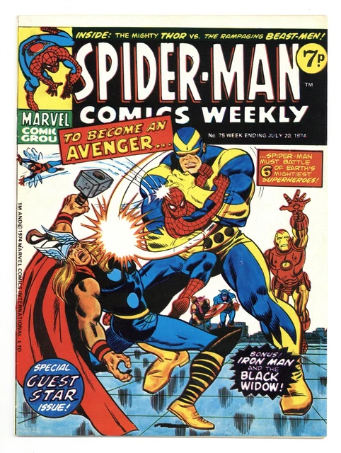 SPIDER-MAN COMICS WEEKLY #75 FN+ 6,5 1974 EUR 14,14 - PicClick FR