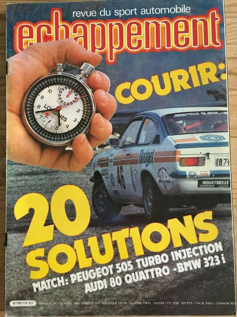 MAGAZINE ECHAPPEMENT N°174 AVRIL 1983 RALLYE WRC PORTUGAL BMW 323i 505 ...