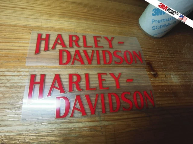 HARLEY DAVIDSON RED gold fuel tank decal set X2 vinyl adesivi ...