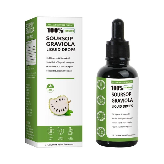 PURE ORGANIC SOURSOP Extract, Tindedly Soursop Graviola Liquid Drops ...