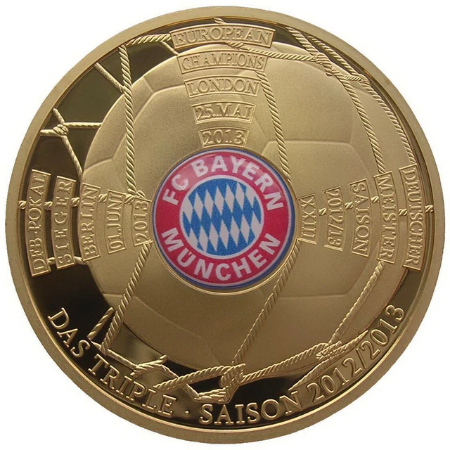 FC BAYERN MÜNCHEN - Münze-Medaille - Das Triple. Saison 2012 / 2013 EUR 24,99 - PicClick DE