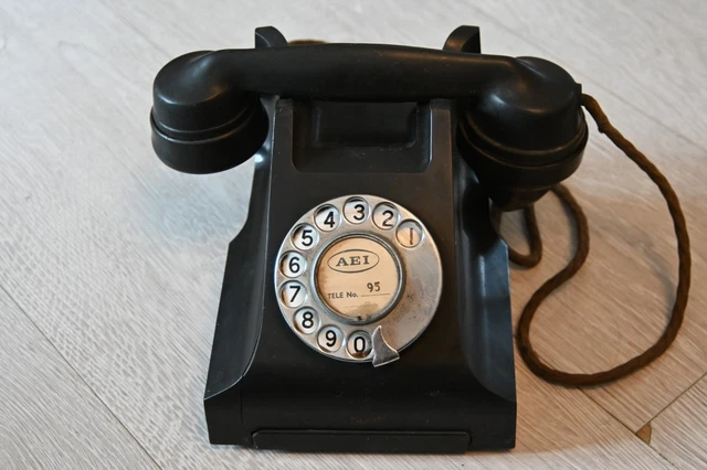 VINTAGE BAKELITE BLACK rotary dial phone £16.15 - PicClick UK