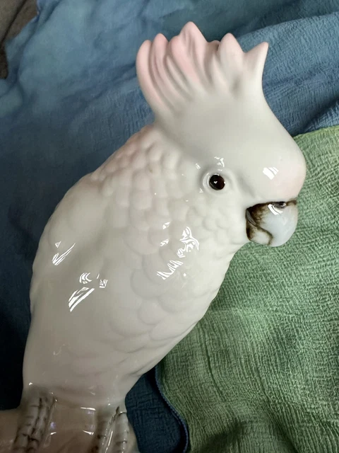 ROYAL DUX STATUETTA cacatua pappagallo in porcellana - cresta rosa 18 ...
