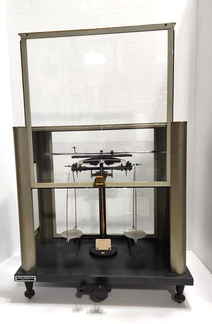 VINTAGE BALANCE SCALE Glass- Fisher Scientific Company Elmer And Amend ...