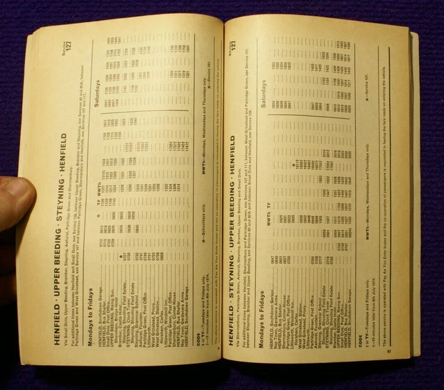 SOUTHDOWN BUS COACH Transport Timetable Route Map West Sussex Edition ...
