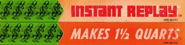 INSTANT REPLAY ENERGY Drink 1960's VARI-VUE Advertisement Lenticular 1 ...