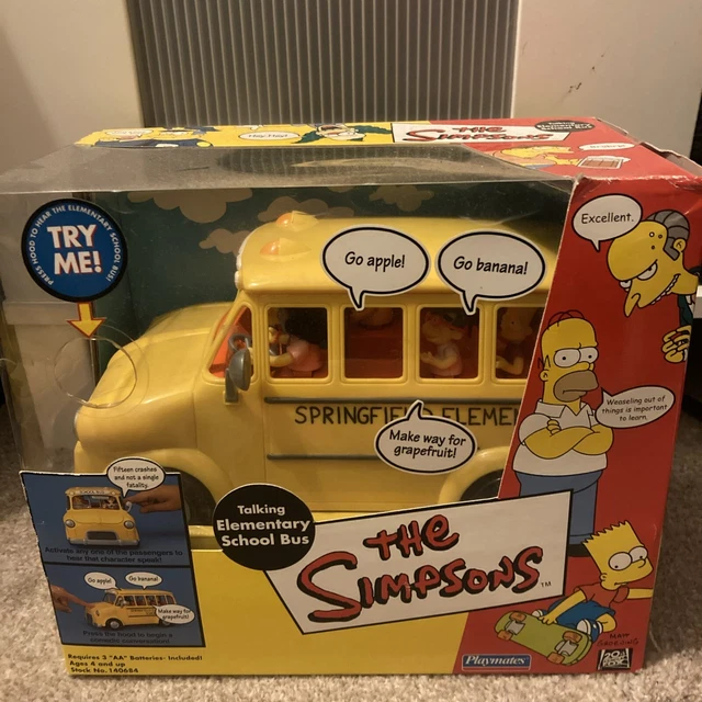 SIMPSONS WORLD OF Springfield Talking Elementary Bus. Rare NIB, 2002 ...