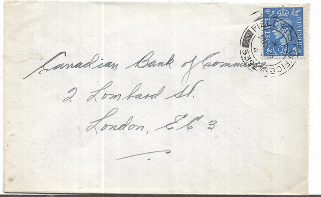 KING GEORGE VI 2½d WITH FIELD POST OFFICE CANCEL FROM CANADIAN AIR ...