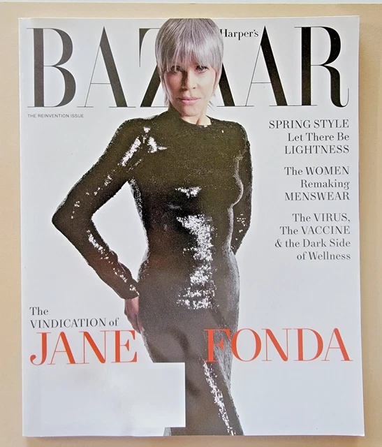 HARPERS BAZAAR MAGAZINE JANE FONDA Copertina Aprile 2021 Attrice ...
