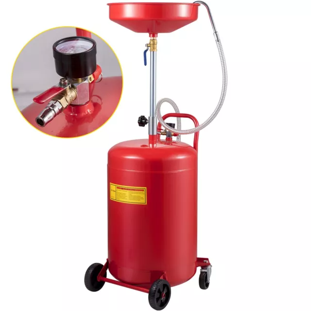 VEVOR WASTE OIL Drain Tank Portable Oil Drain 20 Gallon Air Operate ...