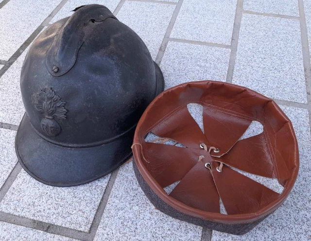 WW1 ADRIAN M15 French 1915 Helmet Liner Leather Inner Headdress T.C-61 ...
