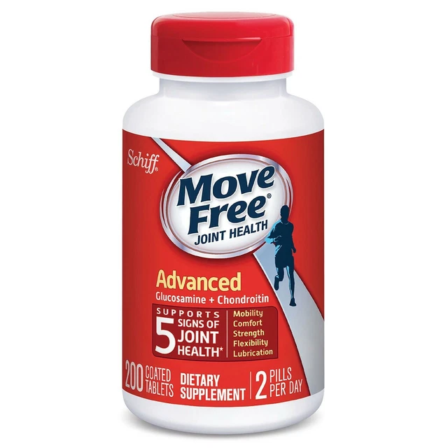 MOVE FREE JOINT Health Advanced Glucosamine + Chondroitin 200 Tablets £ ...