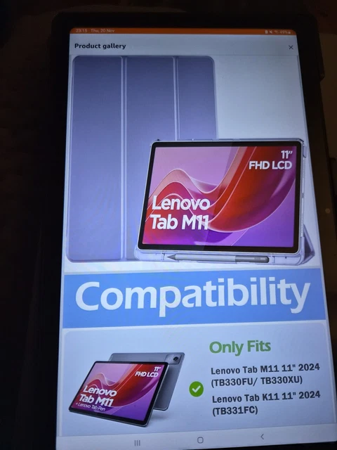 LENOVO TAB M11 HD With Tab Pen TB330FU 11" 4GB Ram 128GB Wi-Fi Luna ...