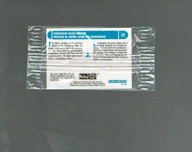 1993 HOSTESS FRITO Lay Star Trek Cardassian Galor Warship #22 $1.49 ...