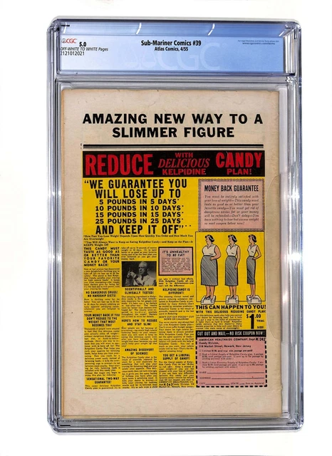 SUB-MARINER COMICS #39 (1955) CGC 5.0 Atlas Golden Age Namora $1,320.00 ...