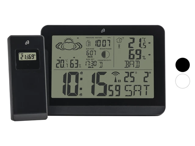 STATION MÉTÉO INTÉRIEUR Extérieur Sans Fil Thermomètre Hydromètre Avec Ecran LCD EUR 38,90 ...